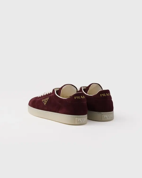 Prada Suede Sneakers - Burgundy | Editorialist