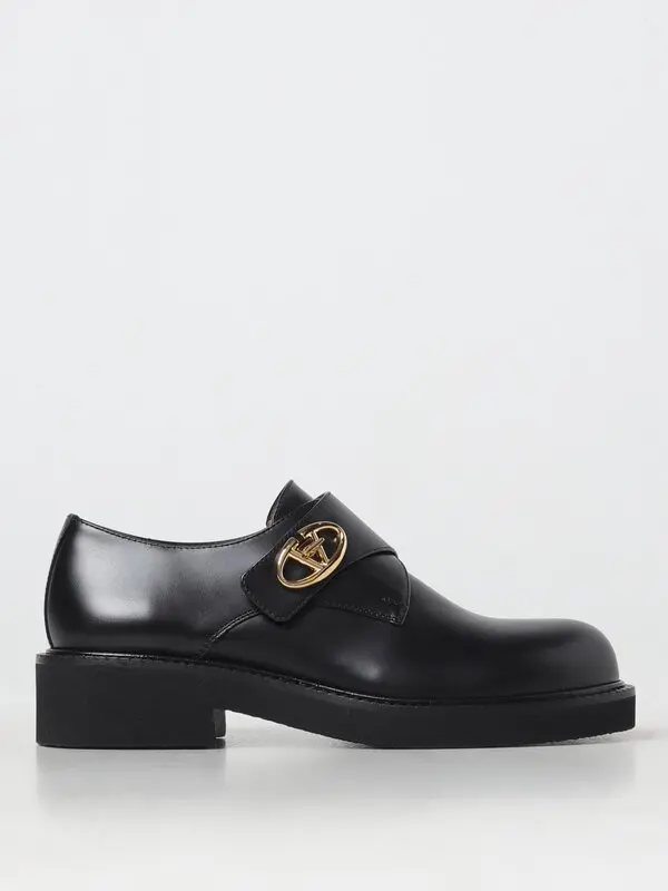 Valentino Garavani Leather Monk Strap Shoes - Black