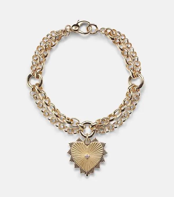 FOUNDRAE True Love 18kt Charm Bracelet With Diamond - Gold