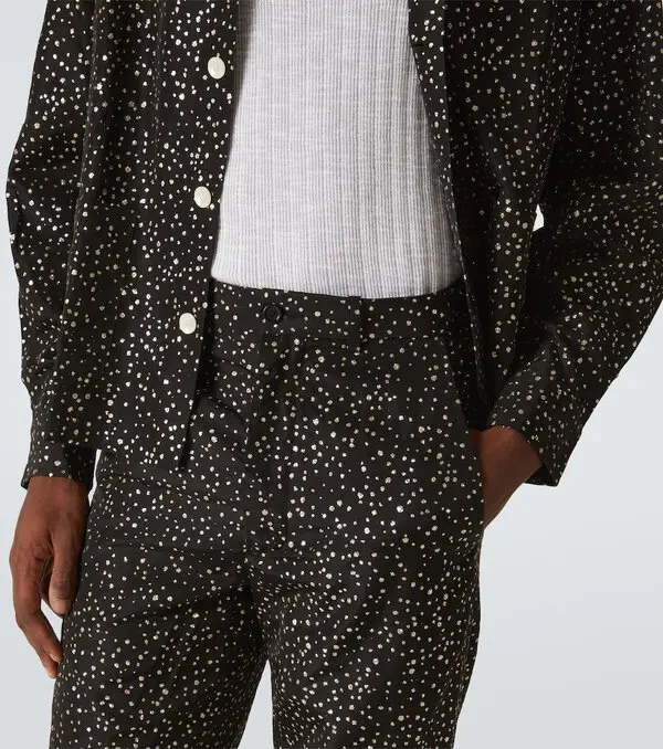 BODE Glitter Faille Straight Leg Trousers