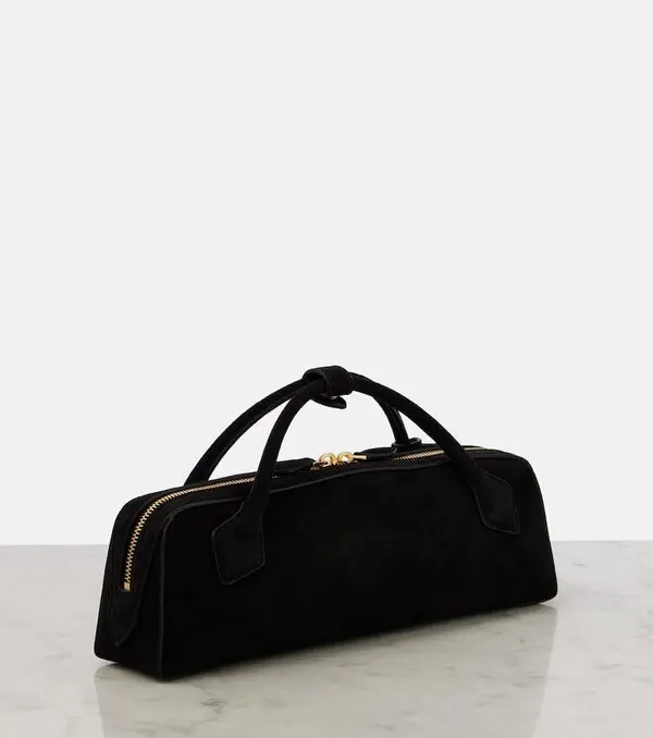 Alaïa Le Teckel Suede Clutch - Black
