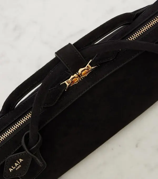 Alaïa Le Teckel Suede Clutch - Black