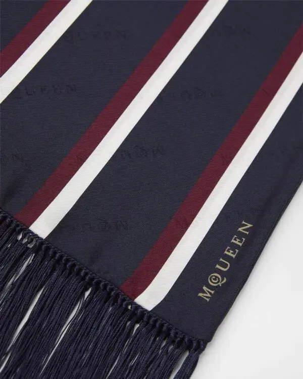 Alexander McQueen Twill Collegiate-inspired Silk Scarf