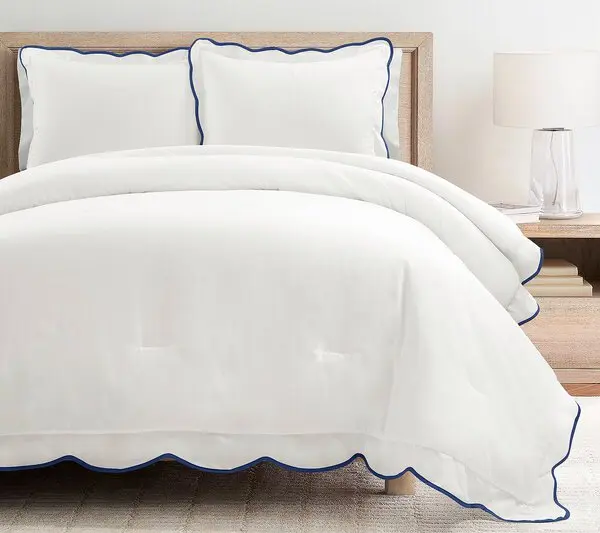 LUSH DECOR Coastal Chic Scallop Edge Comforter Pc Set- F/q - One-color