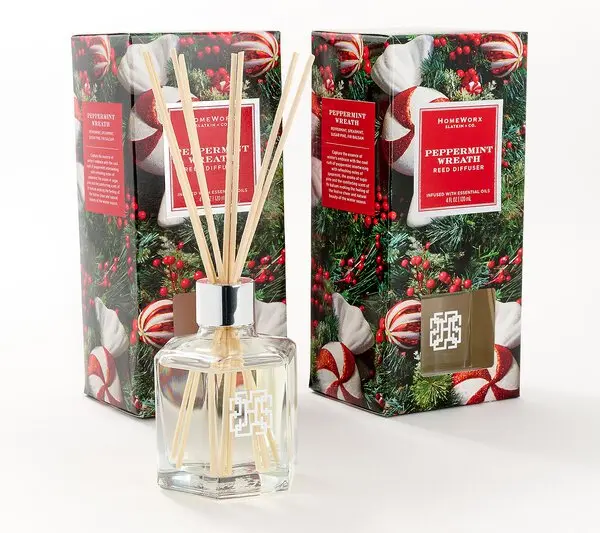 HOMEWORX BY SLATKIN + CO. S/2 Peppermint Wreath Diffusers - One-color