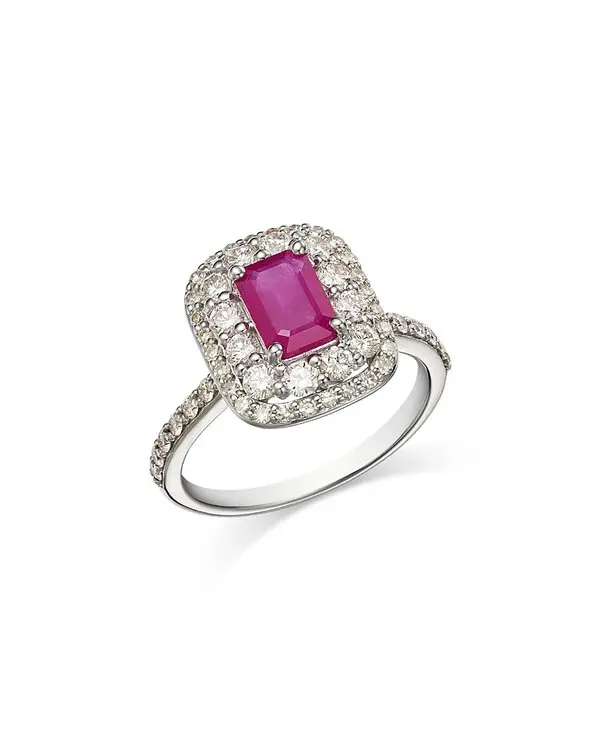 Bloomingdale'S Ruby And Diamond Ring - Pink/white