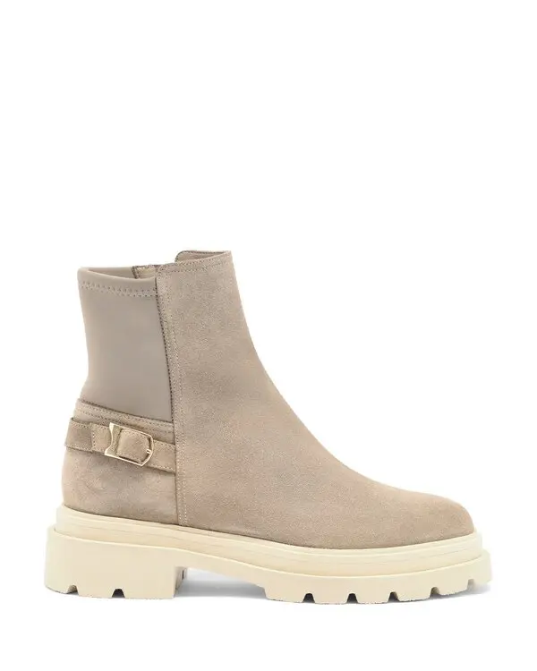 Santoni Erin Suede Ankle Bootie - Beige