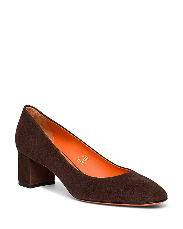 Santoni Suede Low-heel Pump - Brown