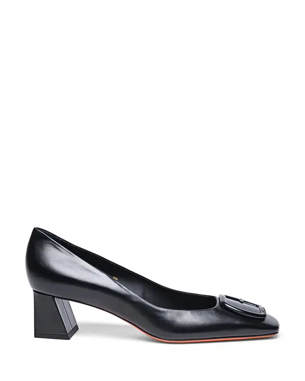 Santoni Hasmig Buckle Leather Pumps