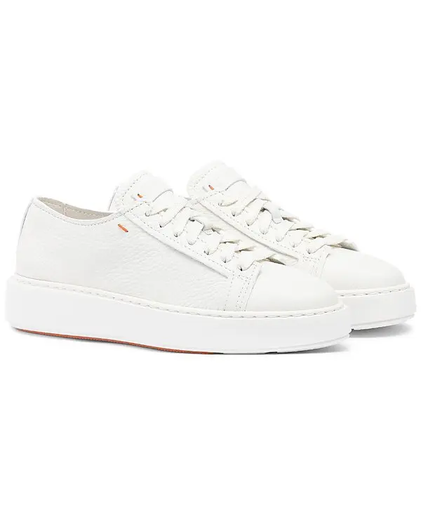Santoni Anginal Tumbled Leather Sneaker