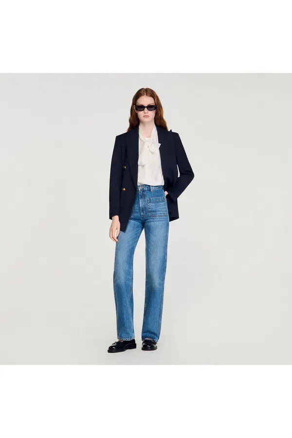 Sandro Flared Faded Jeans - Blue