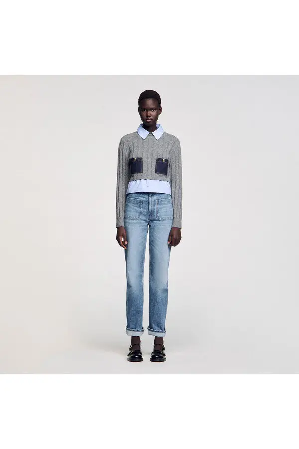 Sandro Flared Faded Jeans - Blue
