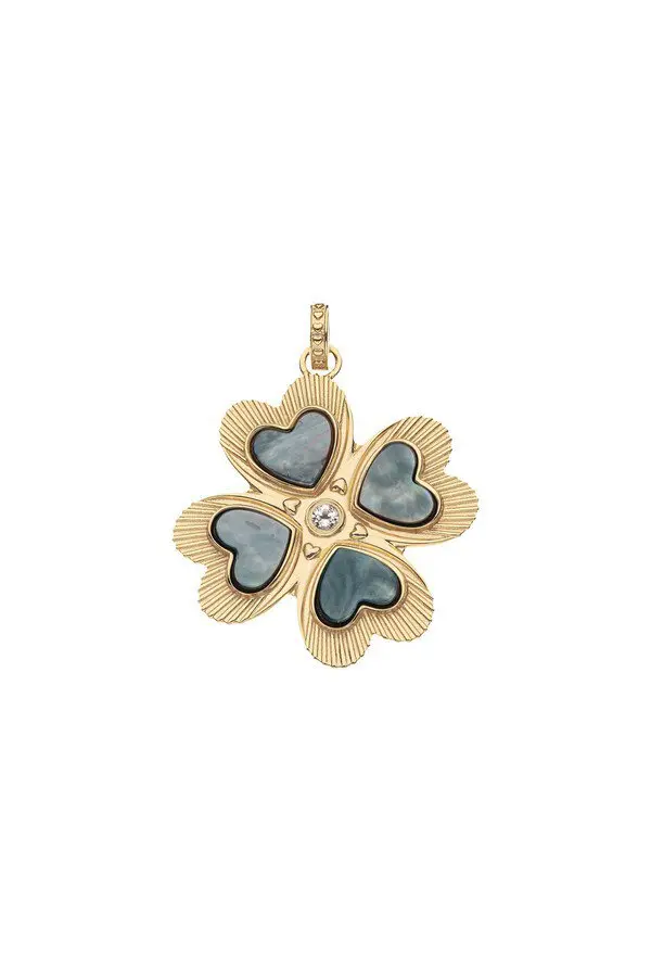JANE WIN Lucky In Love Clover Pendant - Black