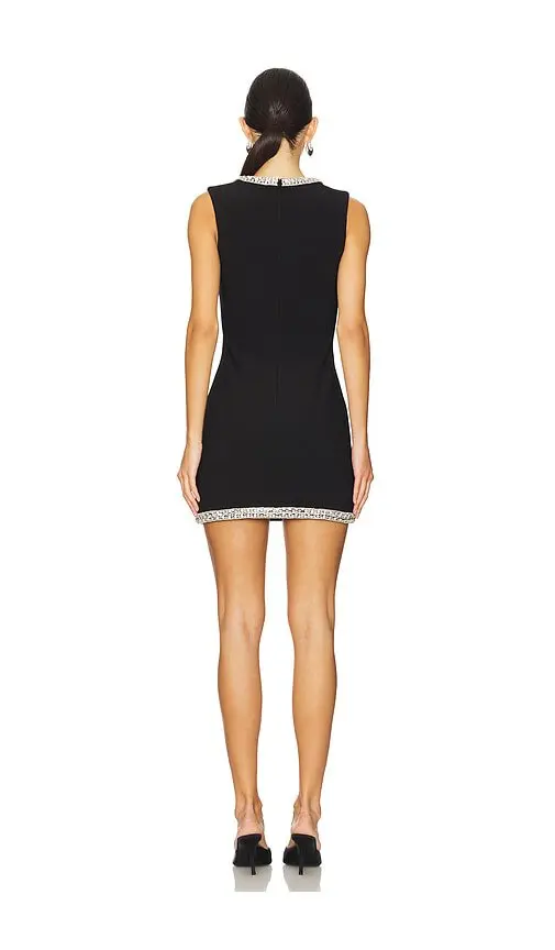 Retrofete Bexley Dress With Rhinestone Trim - Black