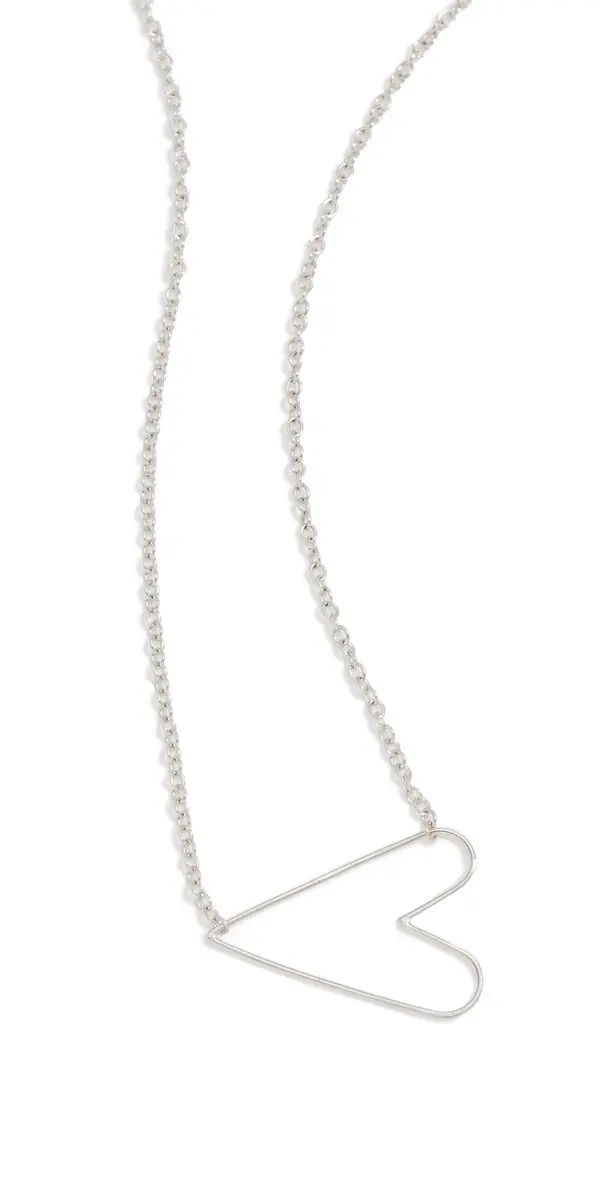 Zoe Chicco Anchored Heart Necklace - 14k White Gold