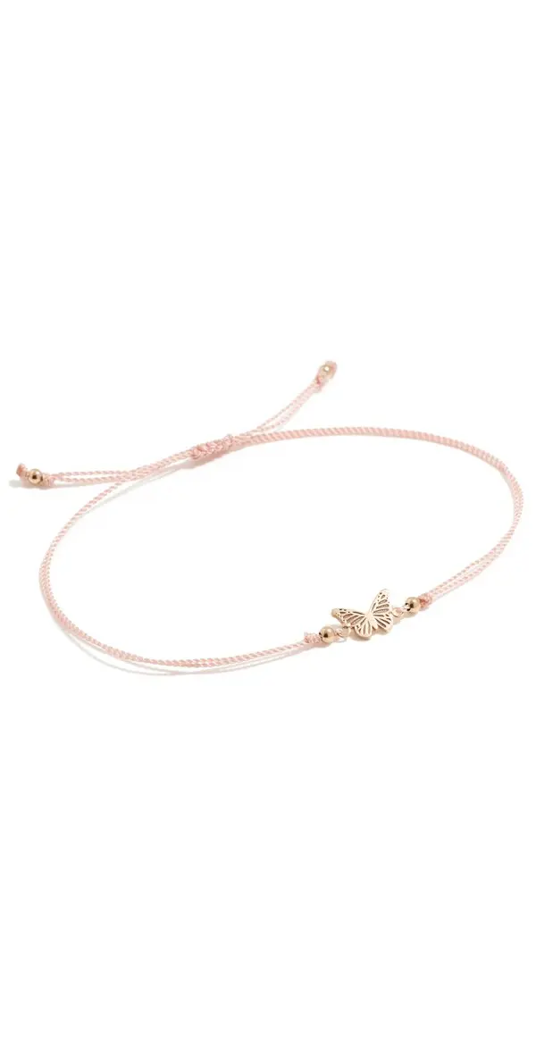Zoe Chicco 14k Gold Butterfly Cord Bracelet - 14k Yellow Gold