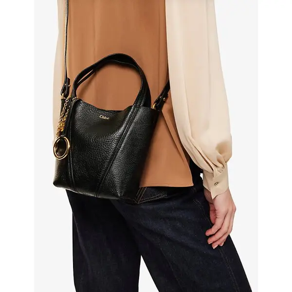 Chloé Spin Small Leather Tote Bag - Black