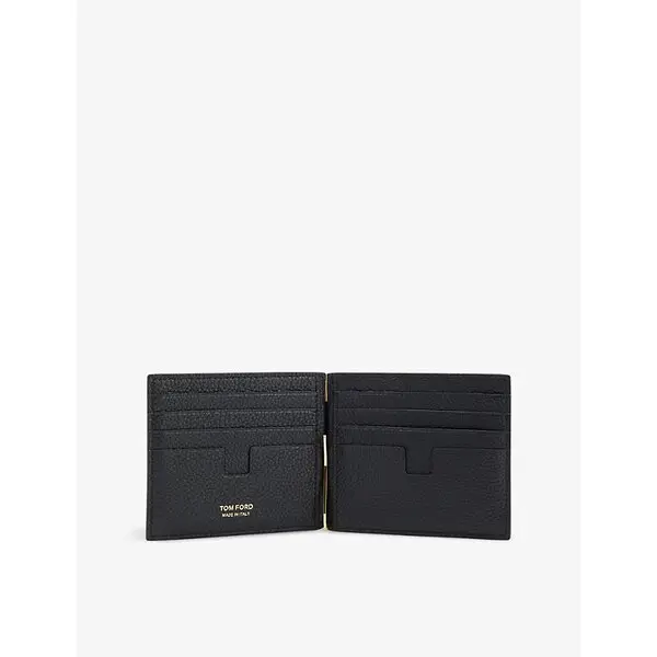 TOM FORD Clip Leather Wallet - Black