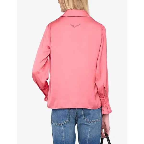 Zadig&Voltaire Wing-embellished Satin Shirt - Tea Rose