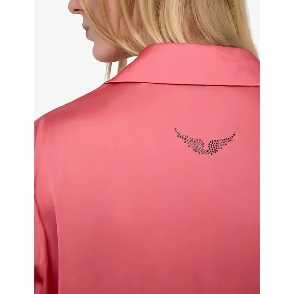 Zadig&Voltaire Wing-embellished Satin Shirt - Tea Rose