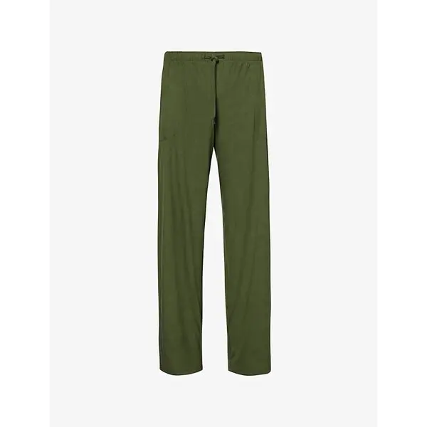 Derek Rose Basel 15 Relaxed-fit Straight-leg Stretch-jersey Pyjama Bottoms - Green