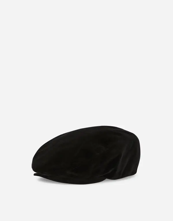 Dolce & Gabbana Velvet Flat Cap - Black