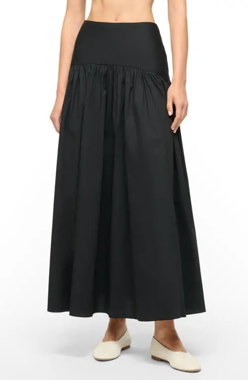 Staud Procida Asymmetric A-line Skirt - Black