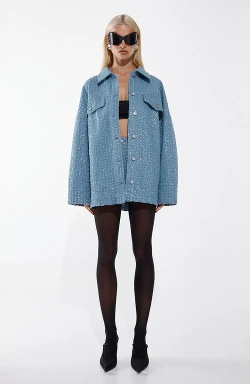 BY.DYLN Sequin Embellished Denim Jacket