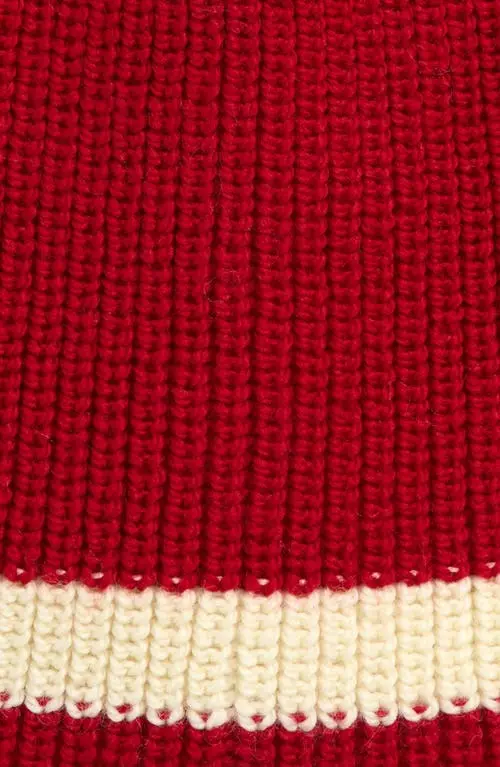 BODE Stripe Merino Wool Pom Beanie