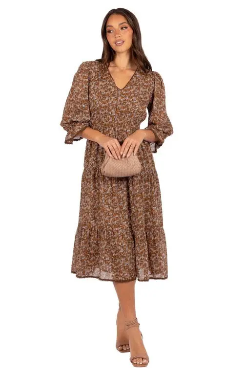 PETAL & PUP Simone Floral Print Midi Dress