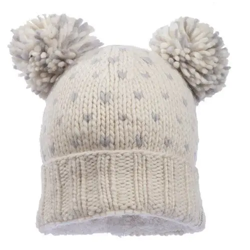 NIRVANNA DESIGNS Double Pom Kira Hat - White