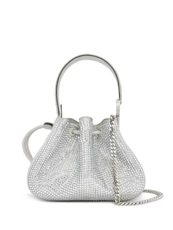 Oscar De La Renta Nano O Handle Crystal-pave Bag - Grey