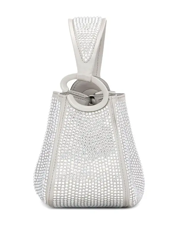 Oscar De La Renta Nano O Handle Crystal-pave Bag - Grey