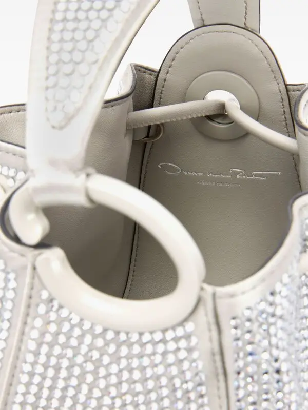 Oscar De La Renta Nano O Handle Crystal-pave Bag - Grey