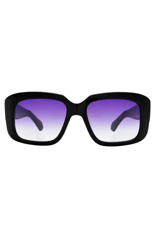 Illesteva Geno Square Frame Sunglasses - Black / Purple
