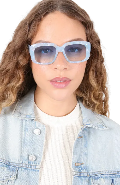 Illesteva Geno Square Frame Sunglasses - Celeste / Blue