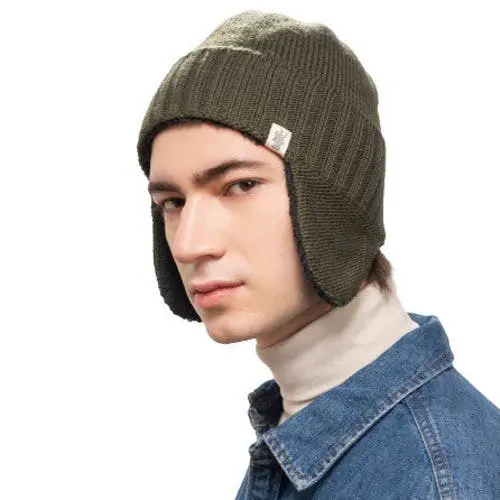 NIRVANNA DESIGNS Rib Band Earflap Beanie