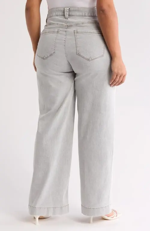 Wit & Wisdom Ab'solution High Waist Wide Leg Jeans - Light Grey