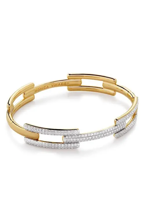 Monica Vinader Lab Created Diamond Signature Bangle - 18k Gold Vermeil