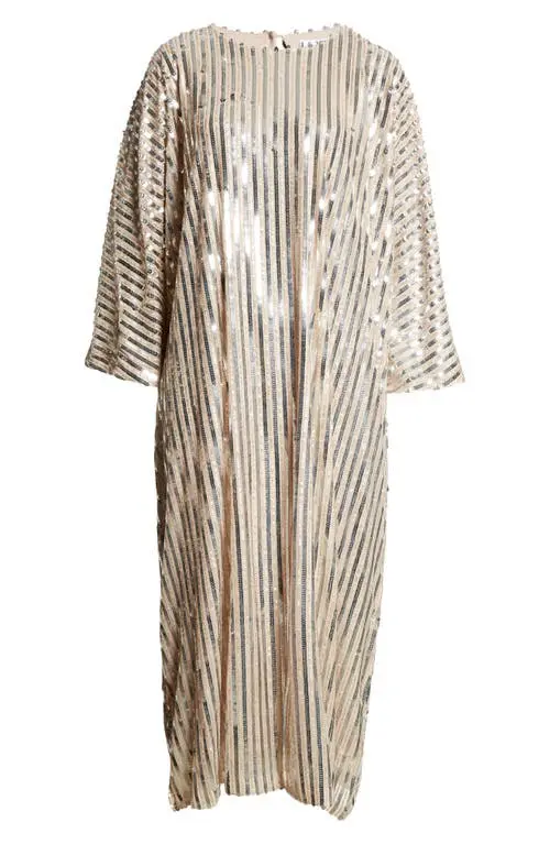 sequin stripe maxi dress Camille B Dress Rainbow Stripe Sequin