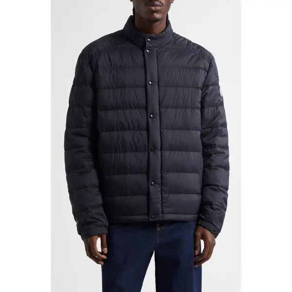 Moncler Channel-quilted Down Jacket - Obsidian Blue/obsidian Blue