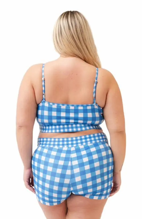 LIME RICKI SWIMWEAR Bralette Top With Adjustable Straps - Blue Gingham