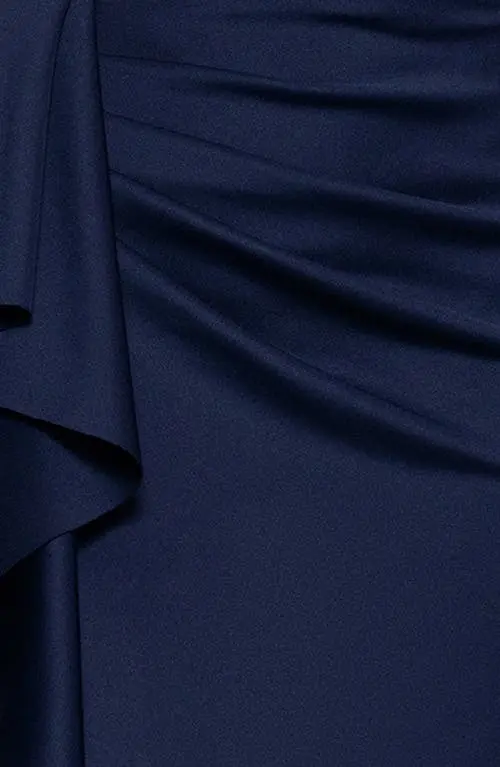 XSCAPE EVENINGS Ruffle One-shoulder Gown - Midnight