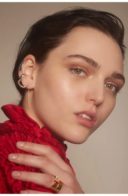 Lady Grey Fragment Ear Threader Cuff Earring - Silver