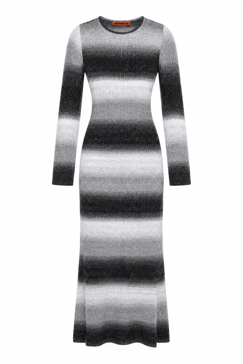 SIMONMILLER Axon Printed Midi Dress - Black/macadamia Multi