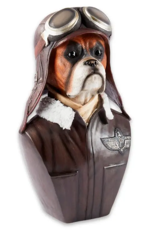 BEY-BERK Pilot Dog Decoration - Brown