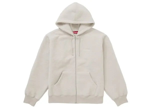 Supreme Pilled Zip Up Hooded Sweatshirt - Stone