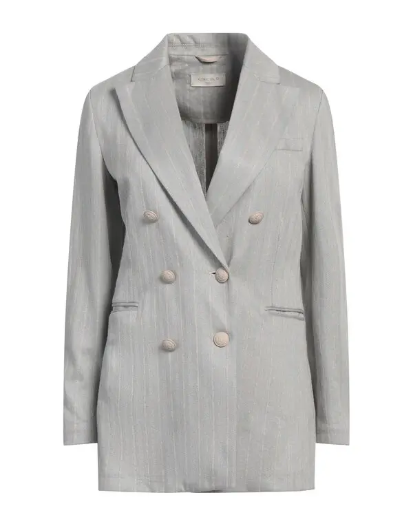 CIRCOLO 1901 Light Linen Cotton Double-breasted Blazer - Grey