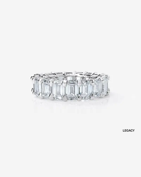 Ring Concierge Emerald Lab Diamond Band Wedding Band - Platinum