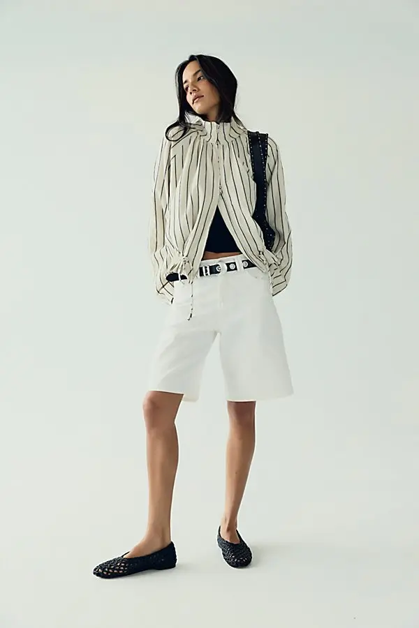 Free People We The Free Montana Denim Shorts - Snowfall